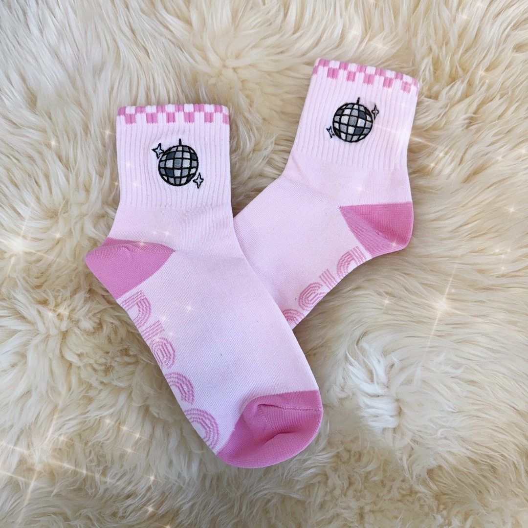Disco Ball Socks - Embroidered Socks Womens Fun Socks - Disco Themed ...