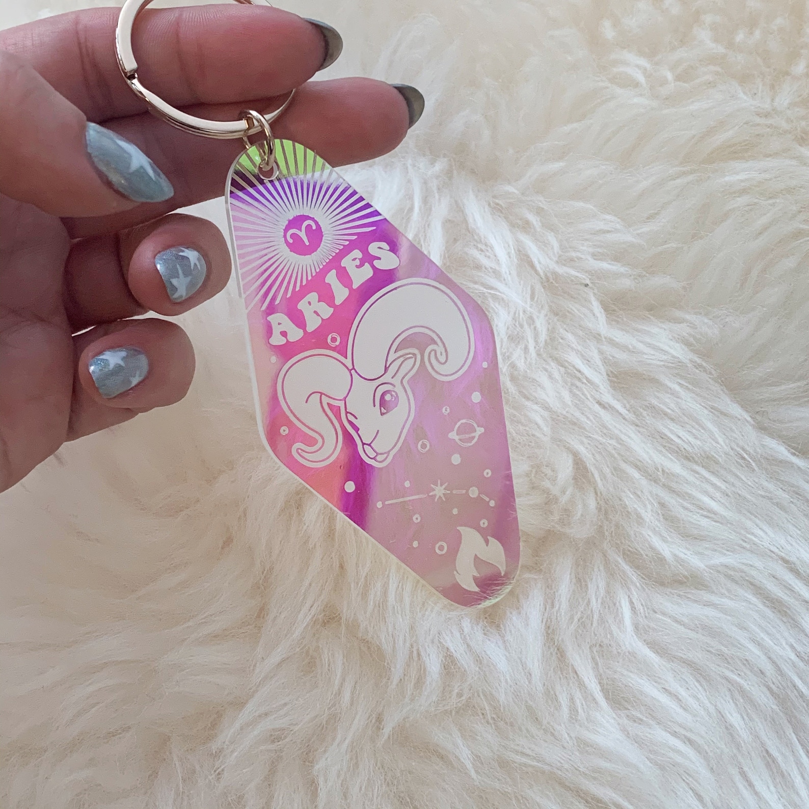 Zodiac Keychain Astrology Gift All Signs Holographic / | Etsy