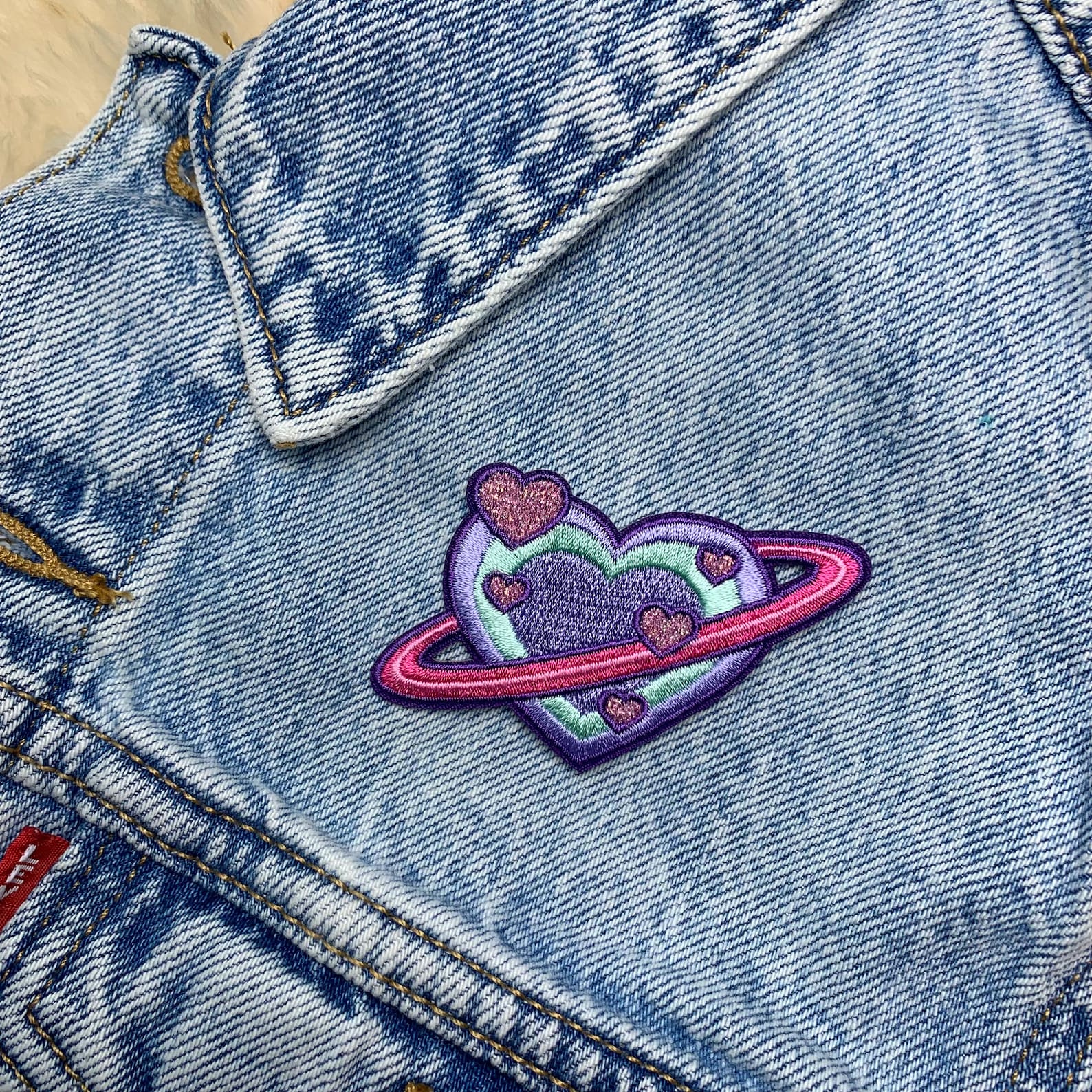Heart Planet Patch Cute Space Embroidered Iron on Patch - Etsy