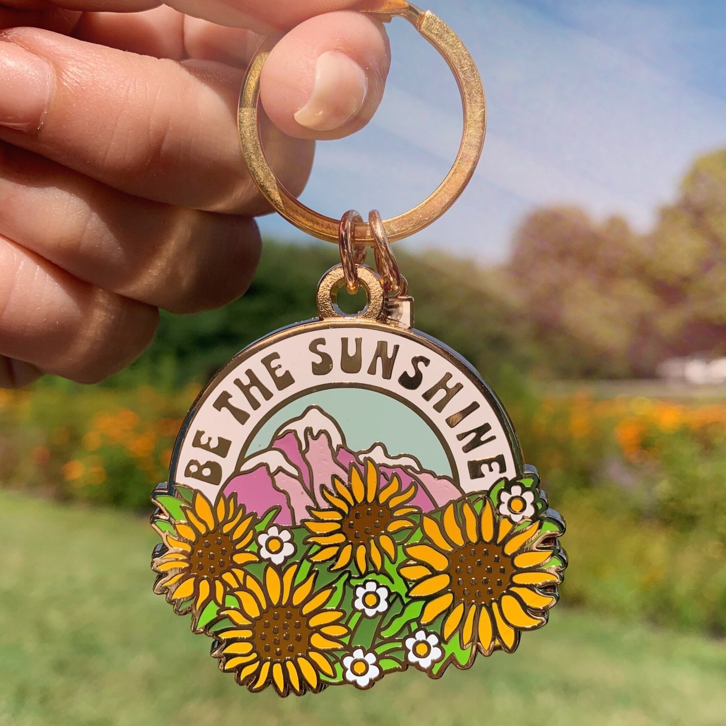 Be the Sunshine Keychain Enamel Keychain Bag Charm | Etsy