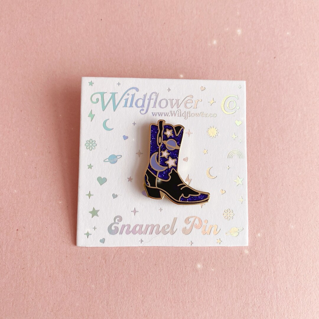 Celestial Cowgirl Boot Enamel Pin - Cowgirl Boot Pin - Cowboy Boot ...