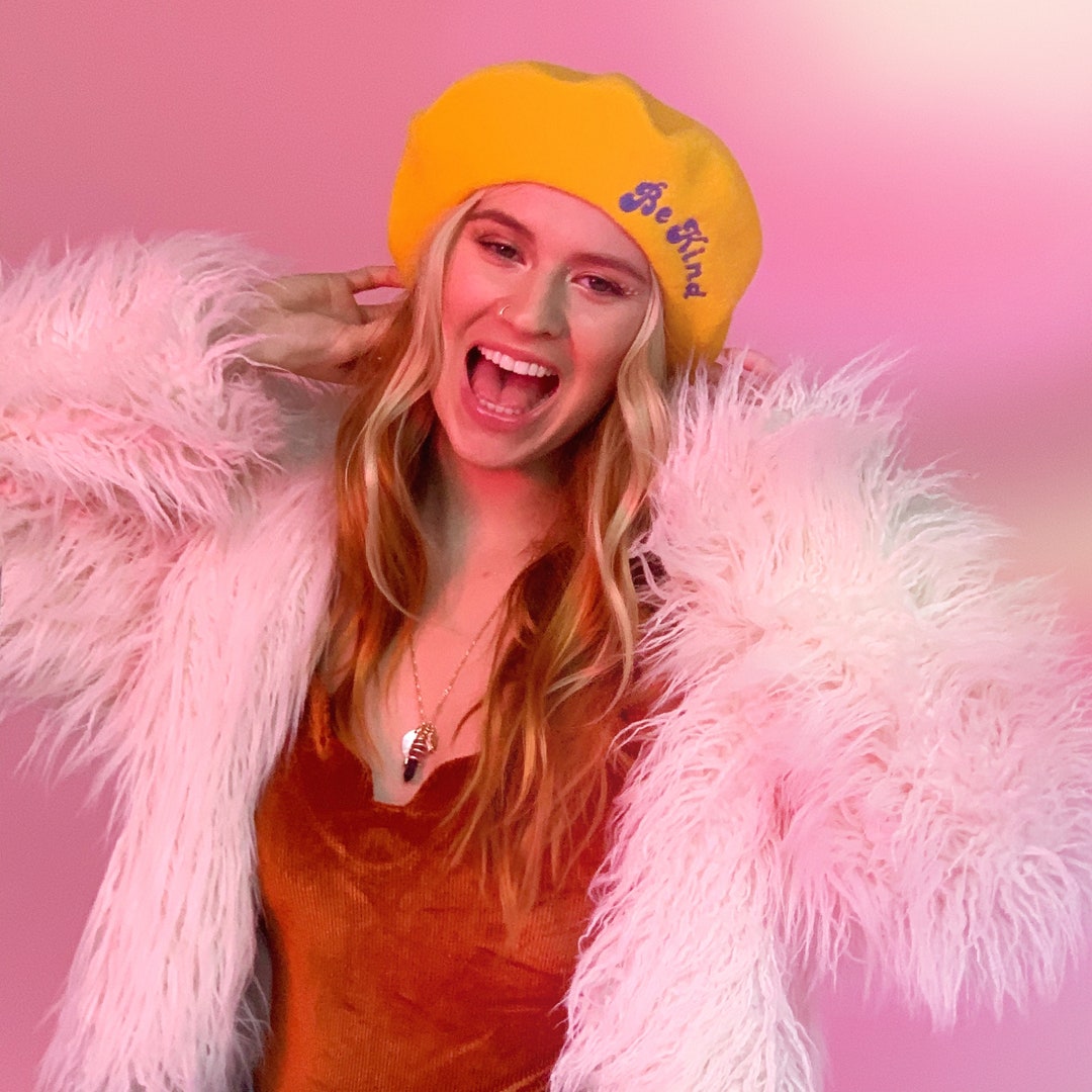 Custom Beret - Wool – Personalized Embroidery + Choice of Color: Blush ...