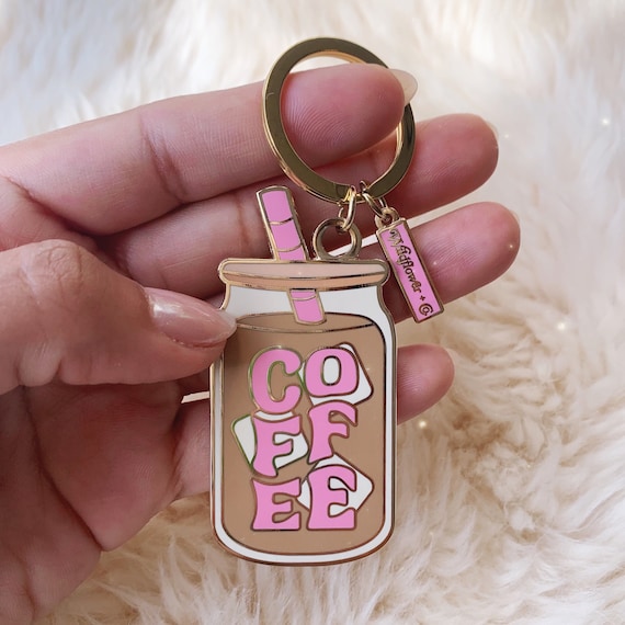 Iced Coffee Keychain Key Chain / Bag Charm Cute Gift - Etsy