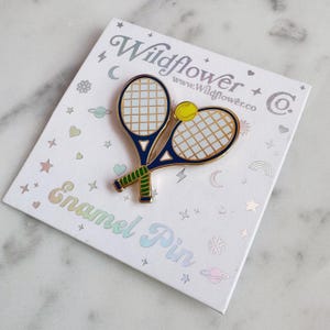 Tennis Racket Enamel Pin - Hard Enamel Pins - Preppy - Trendy - Sporty ...
