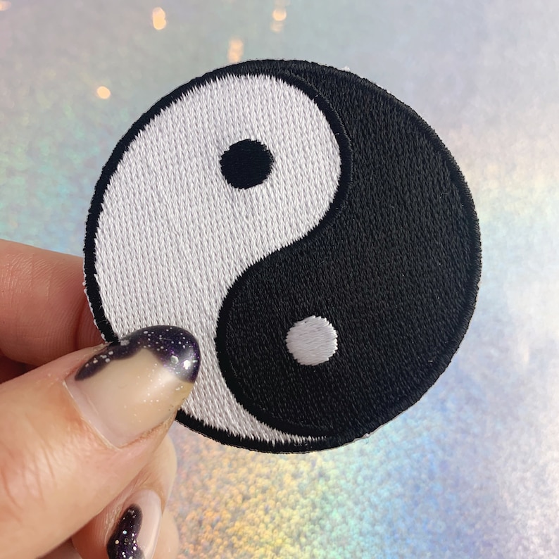 Yin Yang Patch Classic Icon B&W Embroidered Iron on Patches - Etsy