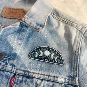 Moon Phases Patch - Iron on Embroidered Patches for Jackets - Celestial ...