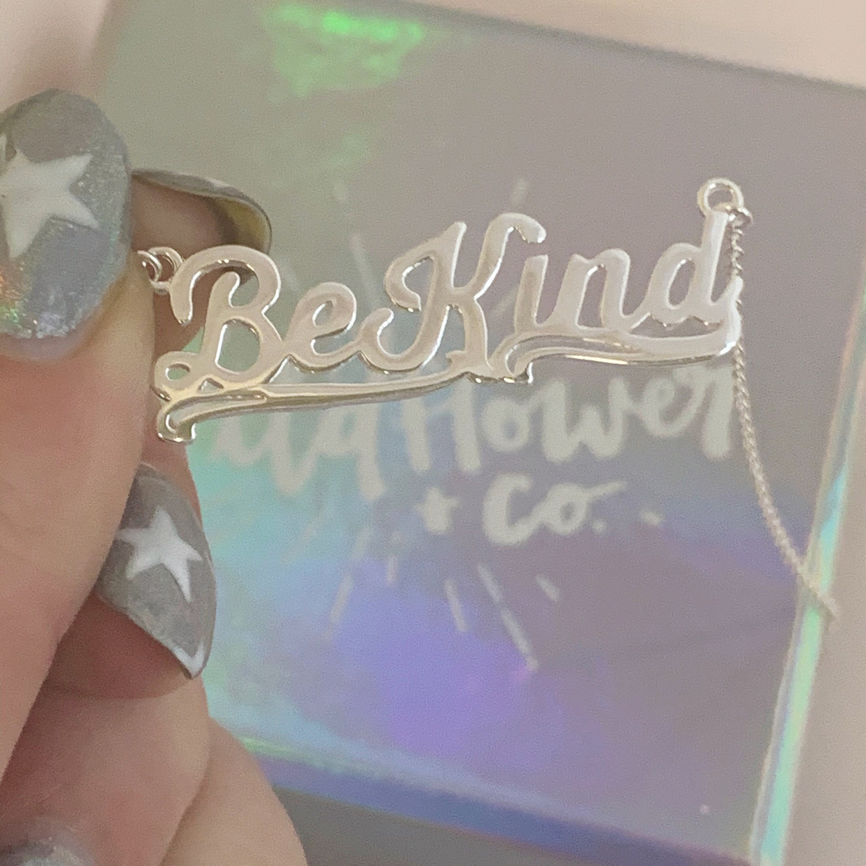 Be Kind Necklace Nameplate Positivity Affirmation | Etsy