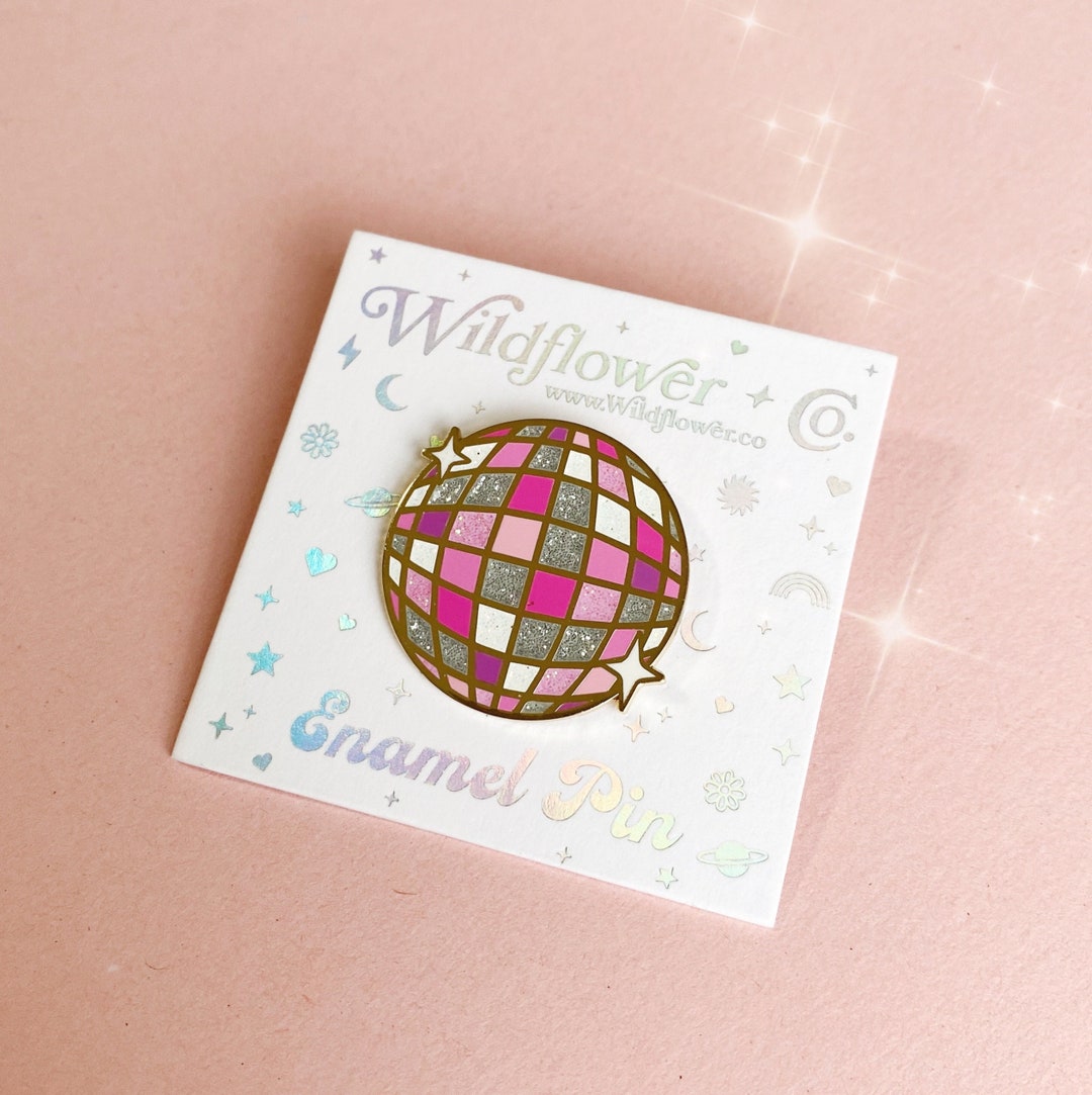 Disco Ball Enamel Pin - Disco Pin - Mirrorball - Glitter Hard Enamel ...