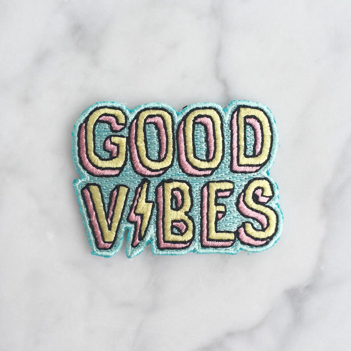 Good Vibes Patch Iron On Embroidered Applique Chill - Etsy