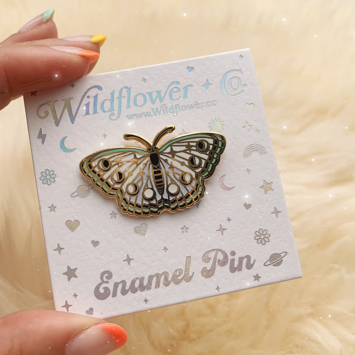 Lunar Moth Enamel Pin Luna Butterfly Enamel Pin Moth - Etsy