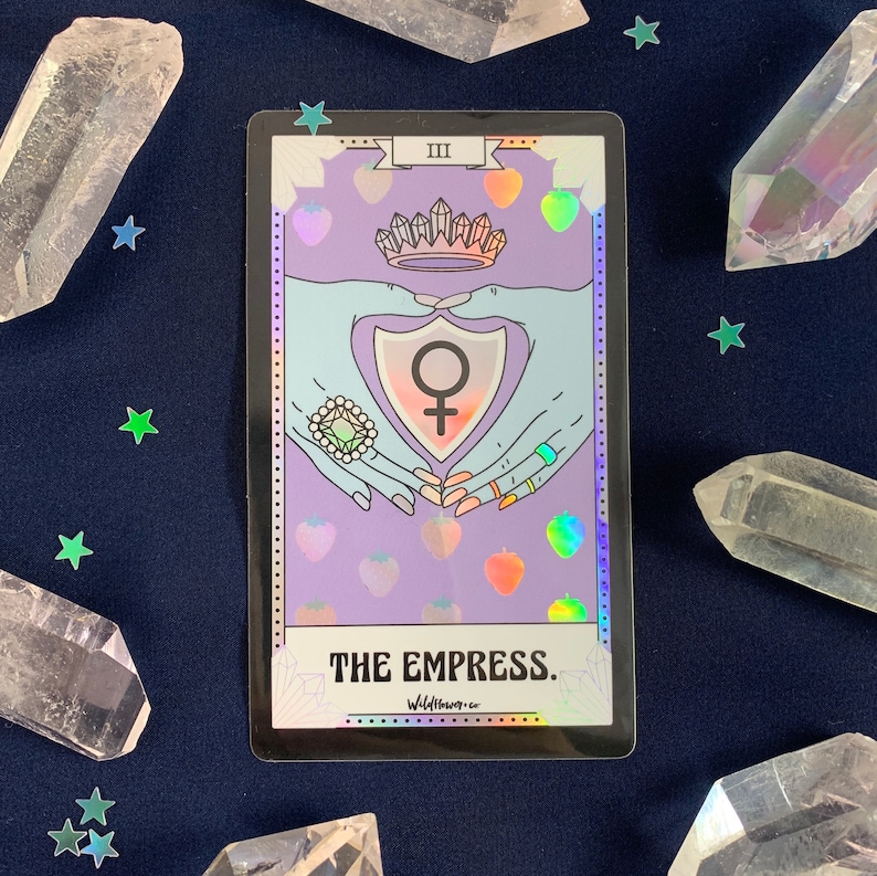 Tarot Card Sticker the Empress Holographic Venus - Etsy