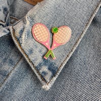 Tennis Racket Enamel Pin - Hard Enamel Pins - Preppy - Trendy - Sporty ...