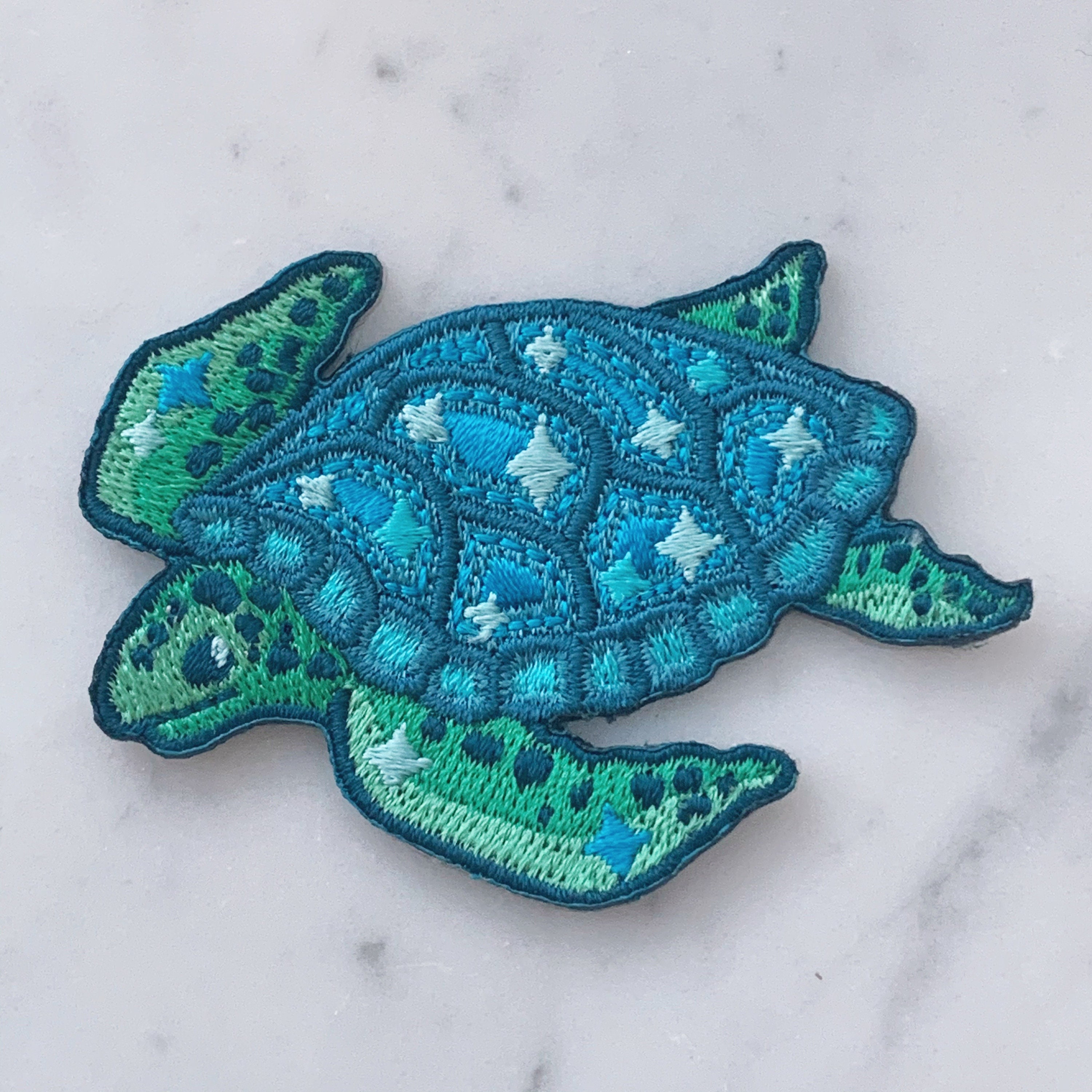 Sea Turtle Patch Beach Ocean Iron on Embroidered Patches | Etsy