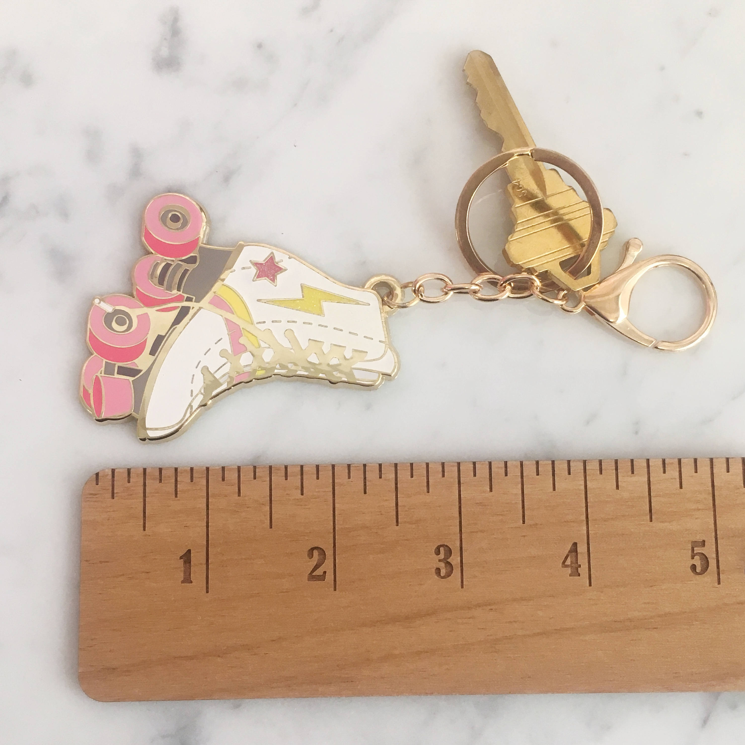 Roller Skate Keychain Bag Charm Key Ring Wildflower | Etsy