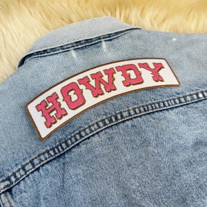 Pink Cowgirl Boots XL Back Patch - Howdy - Patches for Jackets - Disco Cowgirl Bachelorette ...