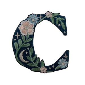Botanical Letter Patches - Embroidered Applique Letters - Choose Your ...