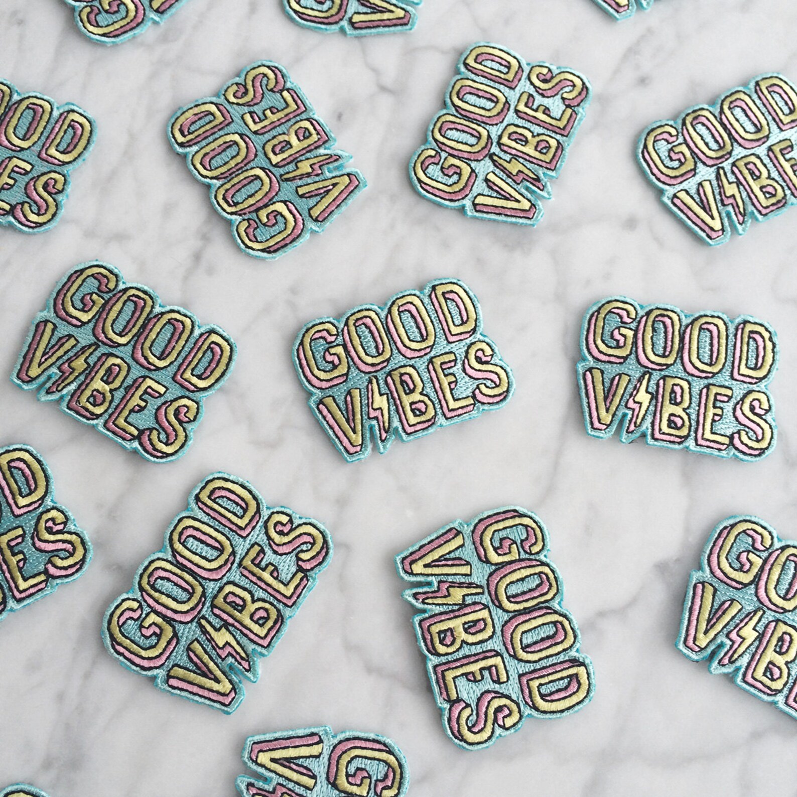 Good Vibes Patch Iron On Embroidered Applique Chill - Etsy
