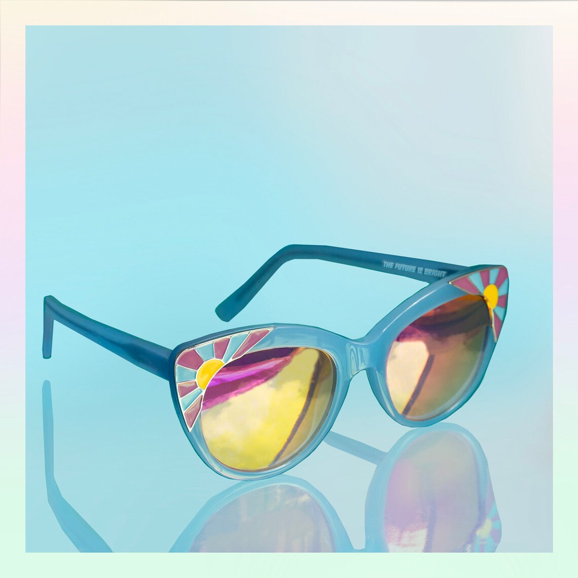 Sky Blue Cat Eye Sunglasses Cute & Fun Luxe Acetate w. | Etsy