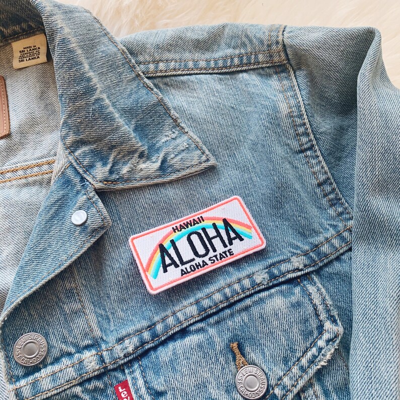 Hawaii Aloha License Plate Patch Iron on Patch Embroidered - Etsy