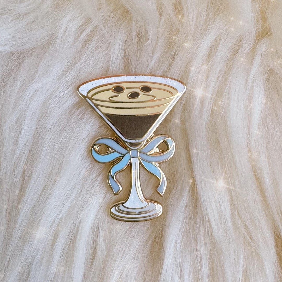 Espresso Martini Pin - Tied W. a Bow! - Enamel Pins - Coquette ...