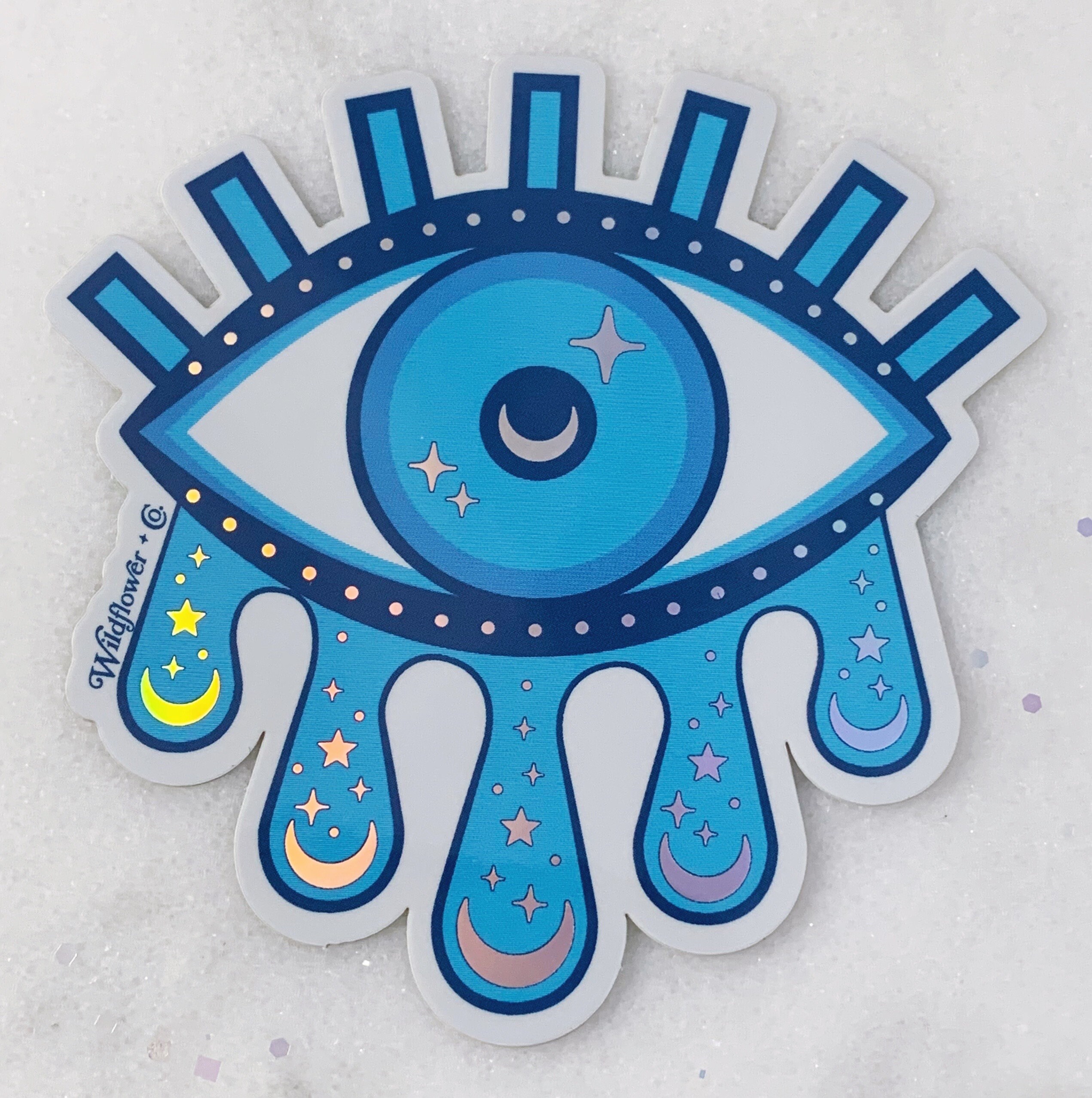 Cosmic Evil Eye Sticker - Holographic Vinyl | Aesthetic Stickers ...