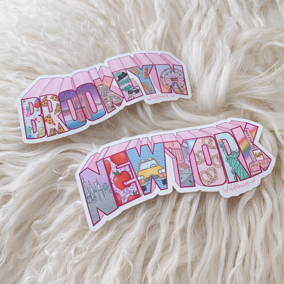 Brooklyn & NYC Sticker Vinyl Aesthetic Stickers Wildflower - Etsy