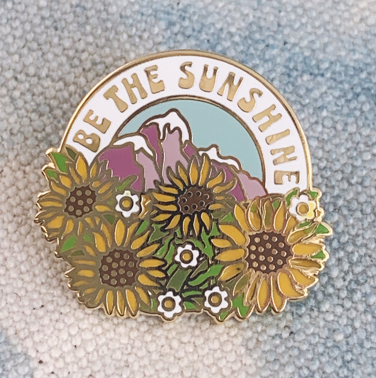 Be the Sunshine Enamel Pin - Mountains Outdoors Nature Sun - Hat Pin ...