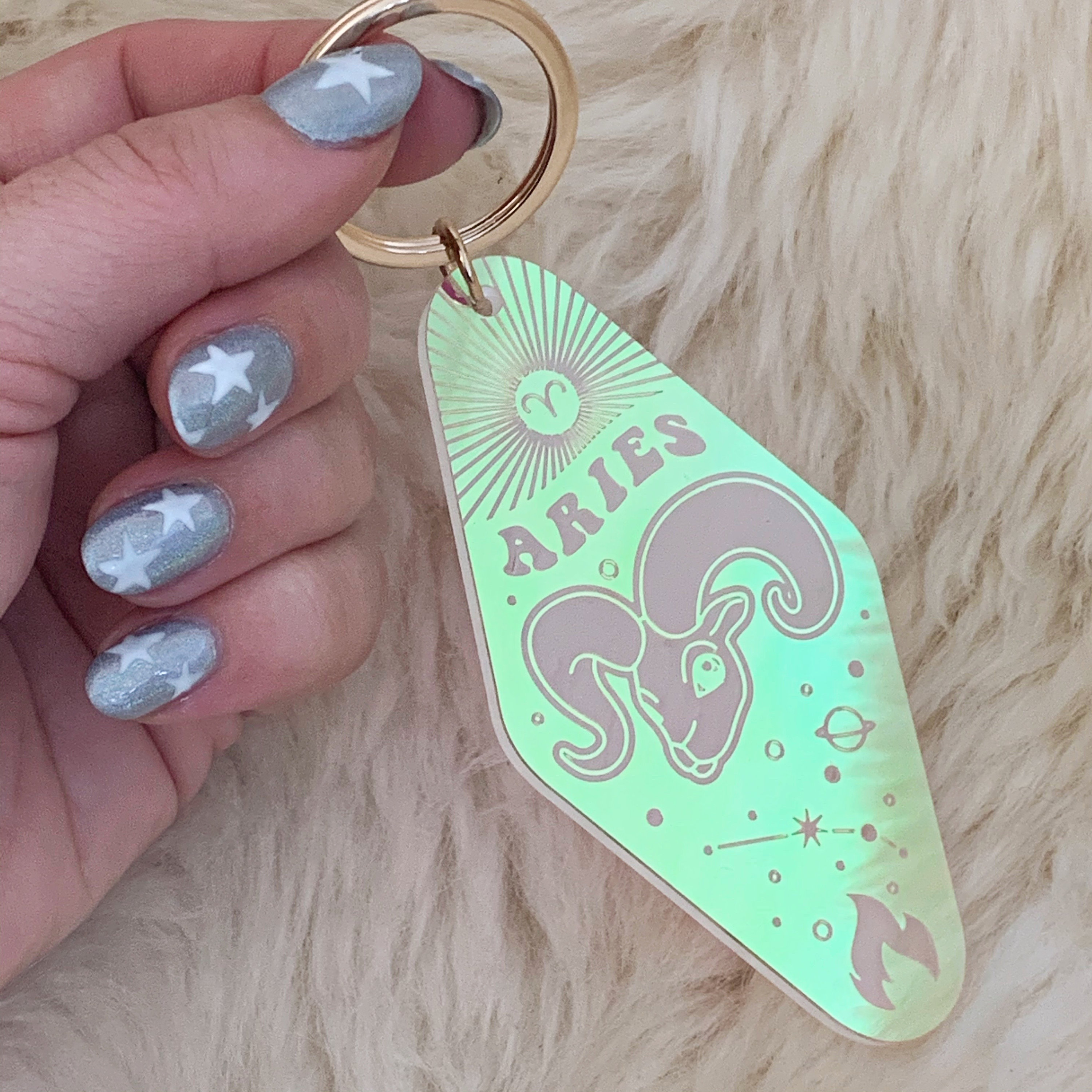 Zodiac Keychain Astrology Gift All Signs Holographic / | Etsy