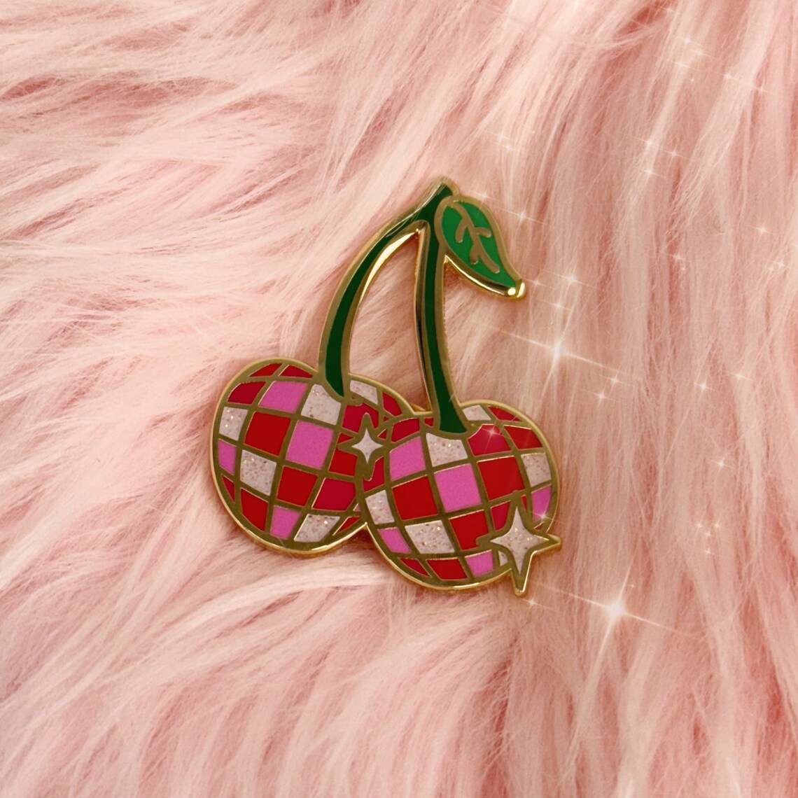 Disco Ball Cherries Pin - Disco Ball Pin - Cherry Fruit Disco Themed ...