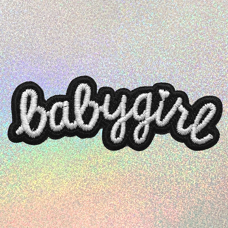 Babygirl Patch Iron on Black & White Script Baby Girl - Etsy