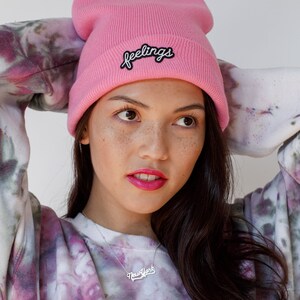 Beanie W. Quote - Slouchy Winter Beanie Hat - Choose Message & Color ...