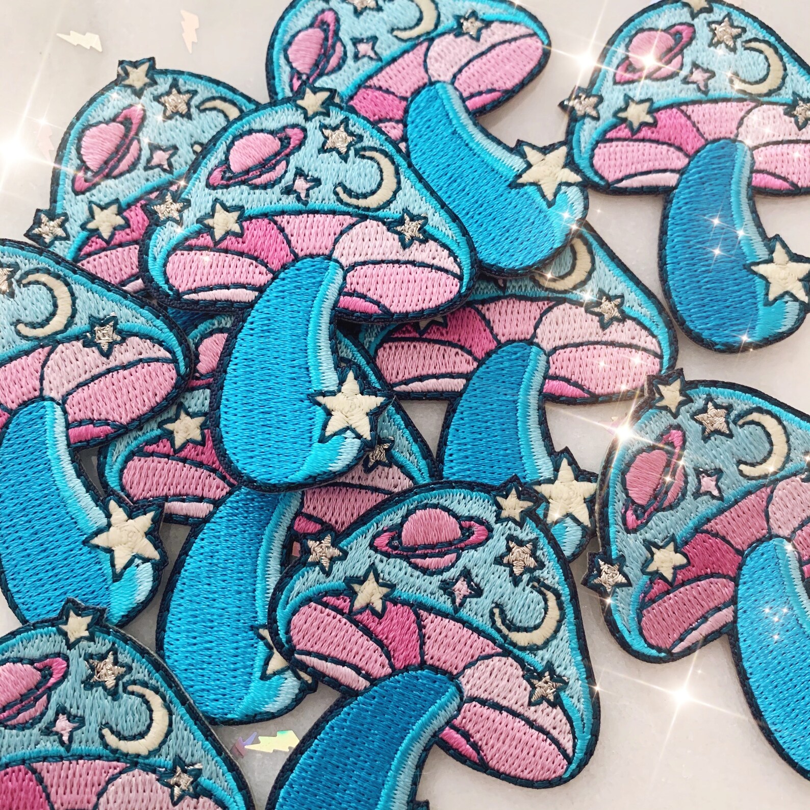 Cosmic Mushroom Patch Iron on Embroidered Patches for | Etsy