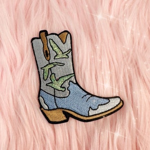 Coastal Cowgirl Boot Patch Cowboy Boot Iron on Embroidered Patches ...