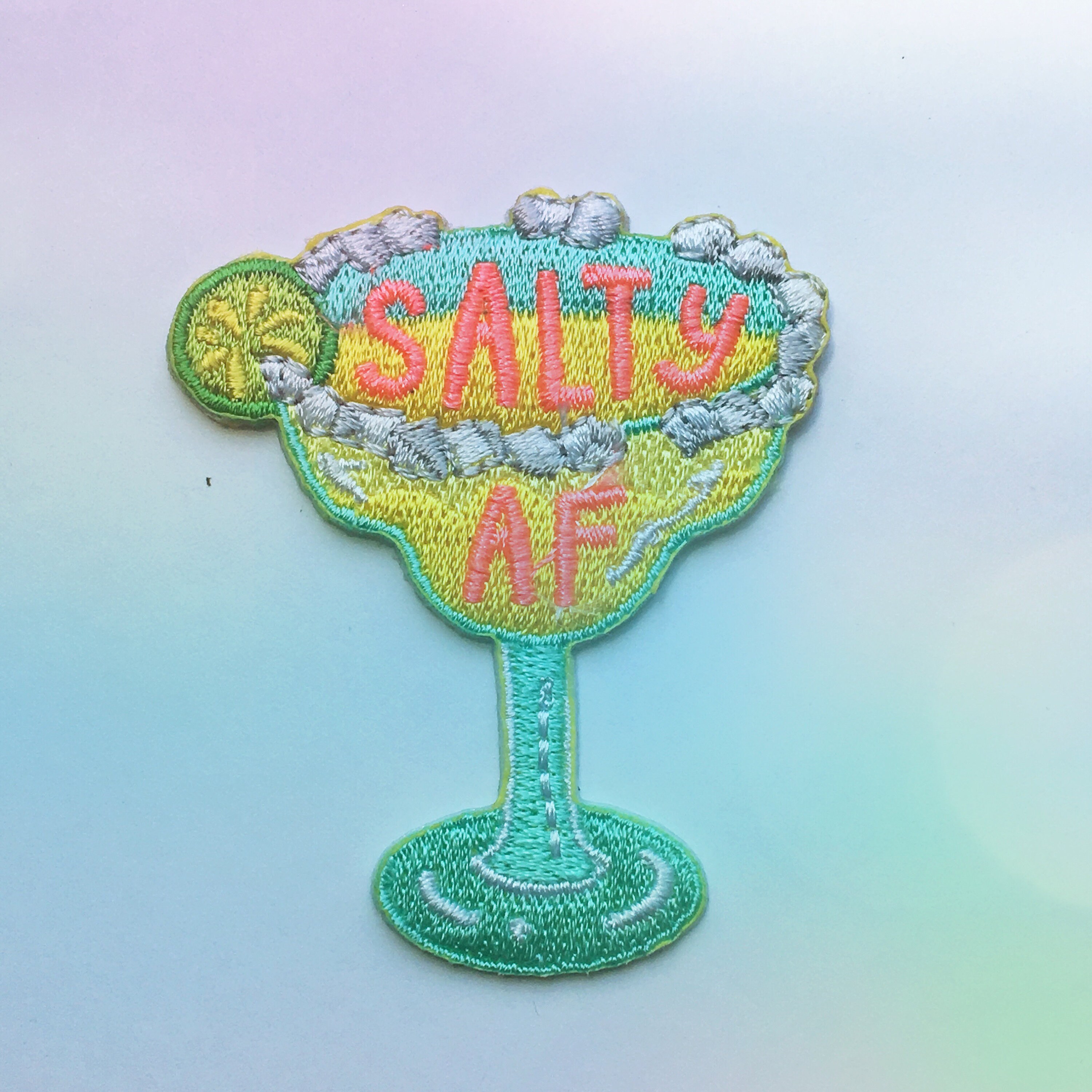 Salty AF Margarita Patch Iron on Embroidered Patches - Etsy