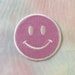 Preppy Smiley Face Patch - Embroidered Iron on Patches - Pastel Pink ...
