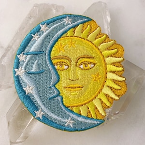 Sun & Moon Patch Iron on Patch Embroidered Patches for Jackets Cosmic Astrology Wildflower Co ...