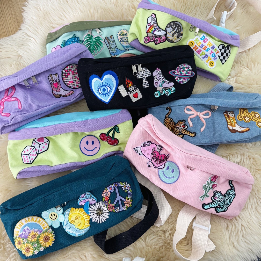 Fanny Pack W. Embroidered Patch - Your Choice of Patch & Color! Denim ...