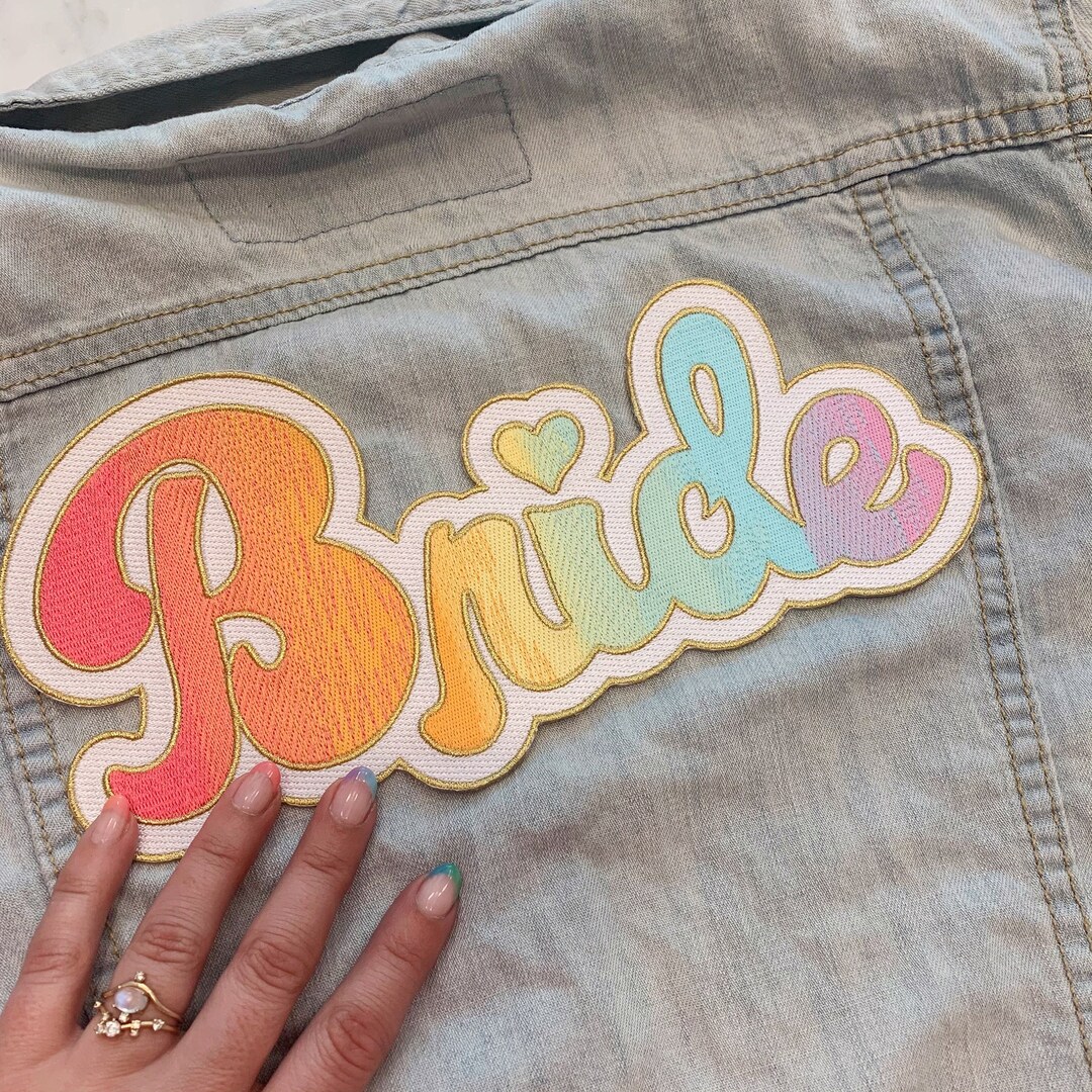 Rainbow Bride XL Back Patch - LGBTQ Lesbian Iron on Embroidered Patches ...