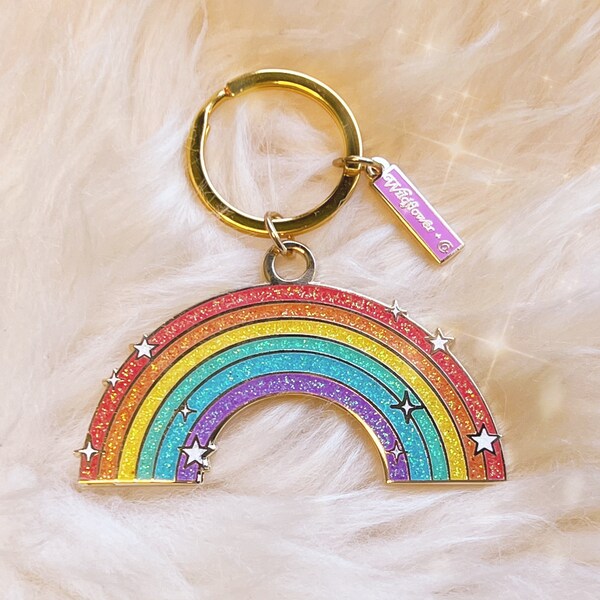 Rainbow Keychain - Etsy