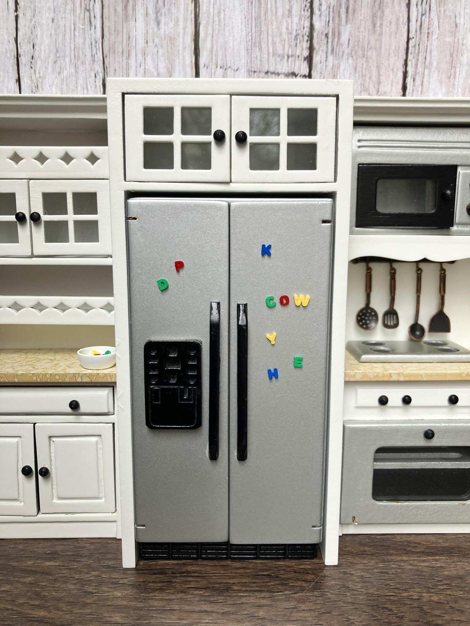 Dollhouse Miniature Fridge Magnets Alphabet Refrigerator Letter ABC 1 ...