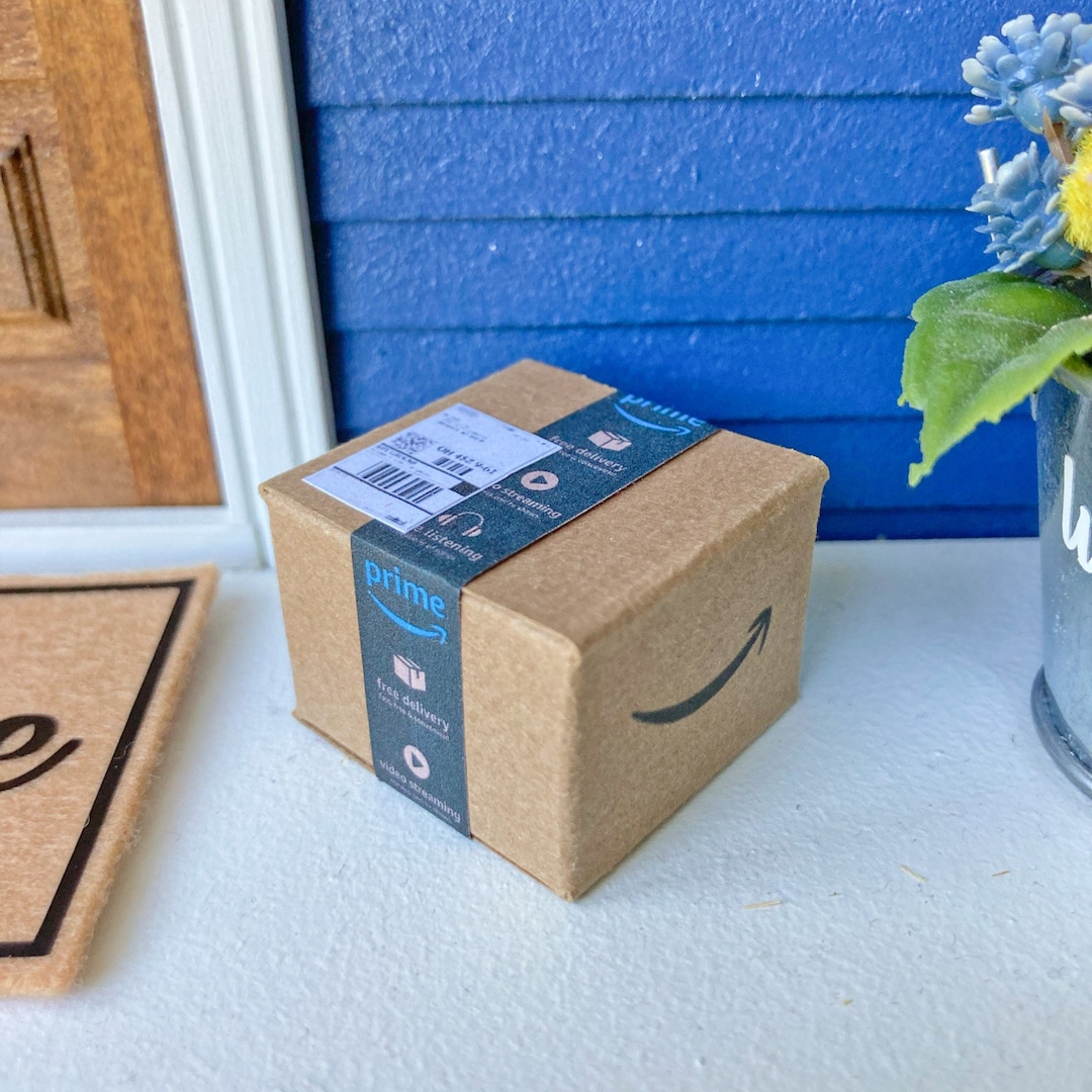 Dollhouse Miniature Amazon Box Delivery Shipment Package 1” Scale 1:12 ...