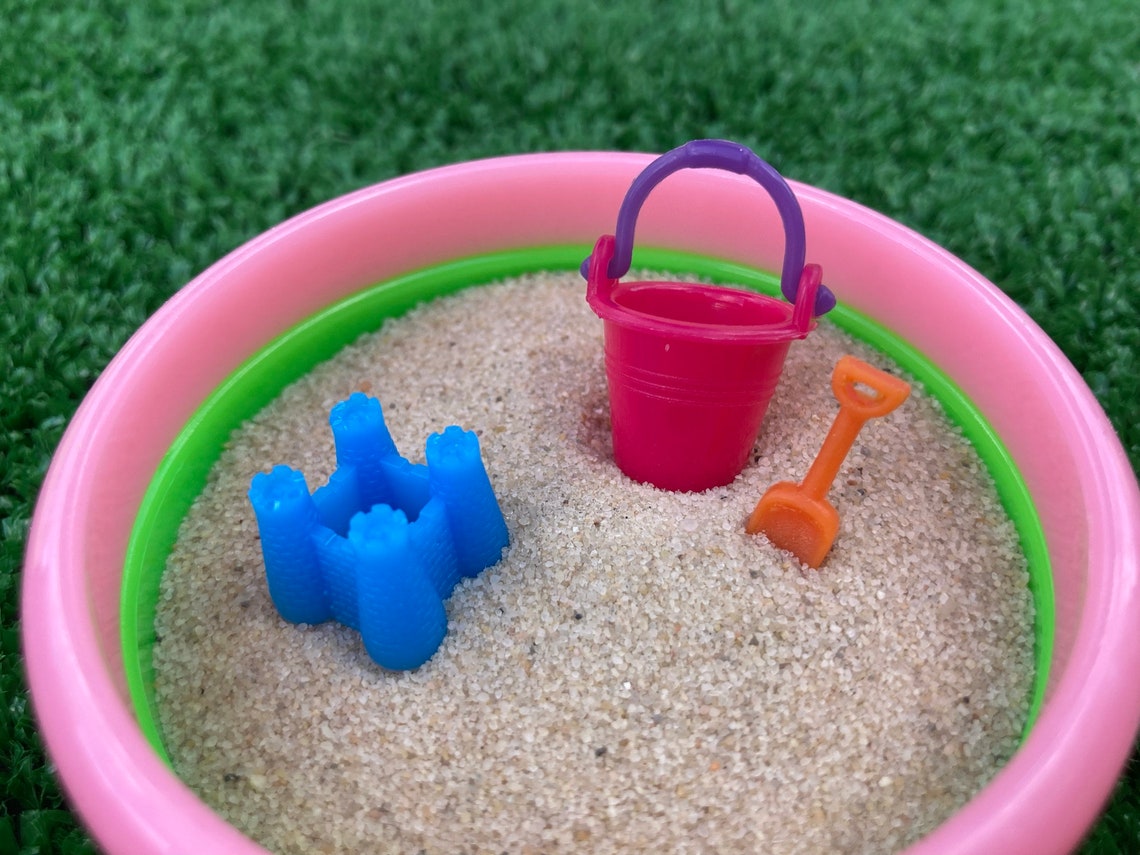 Dollhouse Miniature Sandbox W/ Toys Shovel Pail Bucket Sand - Etsy