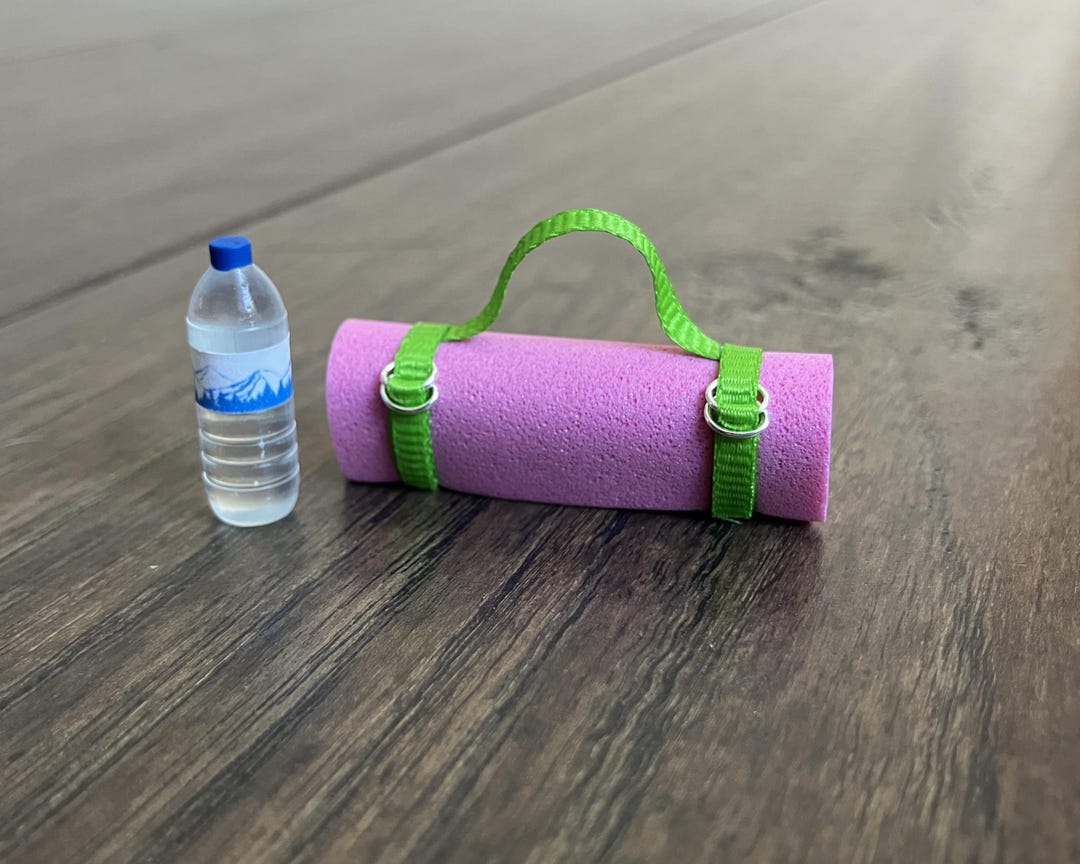 Dollhouse Miniature Exercise Yoga Mat Water Bottle 1” Scale 1:12 *MORE ...