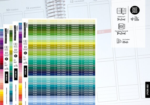 Column Header Printable Planner Stickers DIY Sheets fits Erin - Etsy