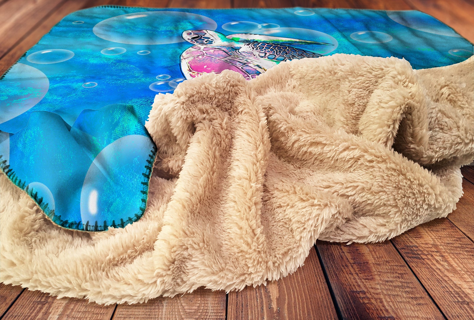 Personalized Sea Turtle Fleece Blanket for Birthdays and Baby Shower ...