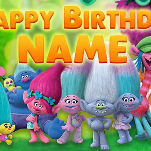 Trolls Banner Trolls Backdrop Trolls Birthday Banner Trolls - Etsy
