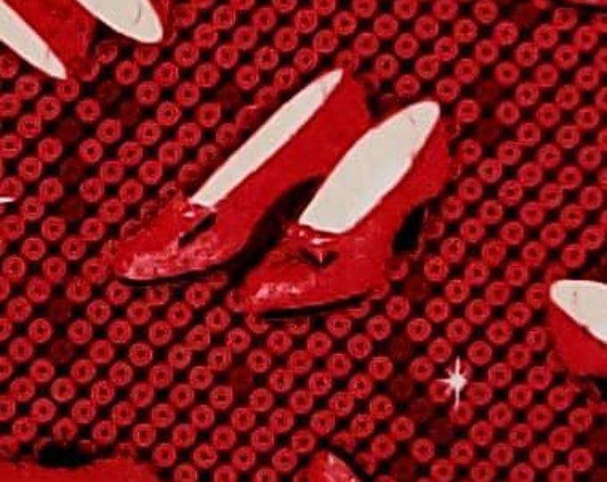 Wizard of Oz Dorothy Ruby Slippers Sequins High Heels Red Cotton Quilt Fabric - Etsy