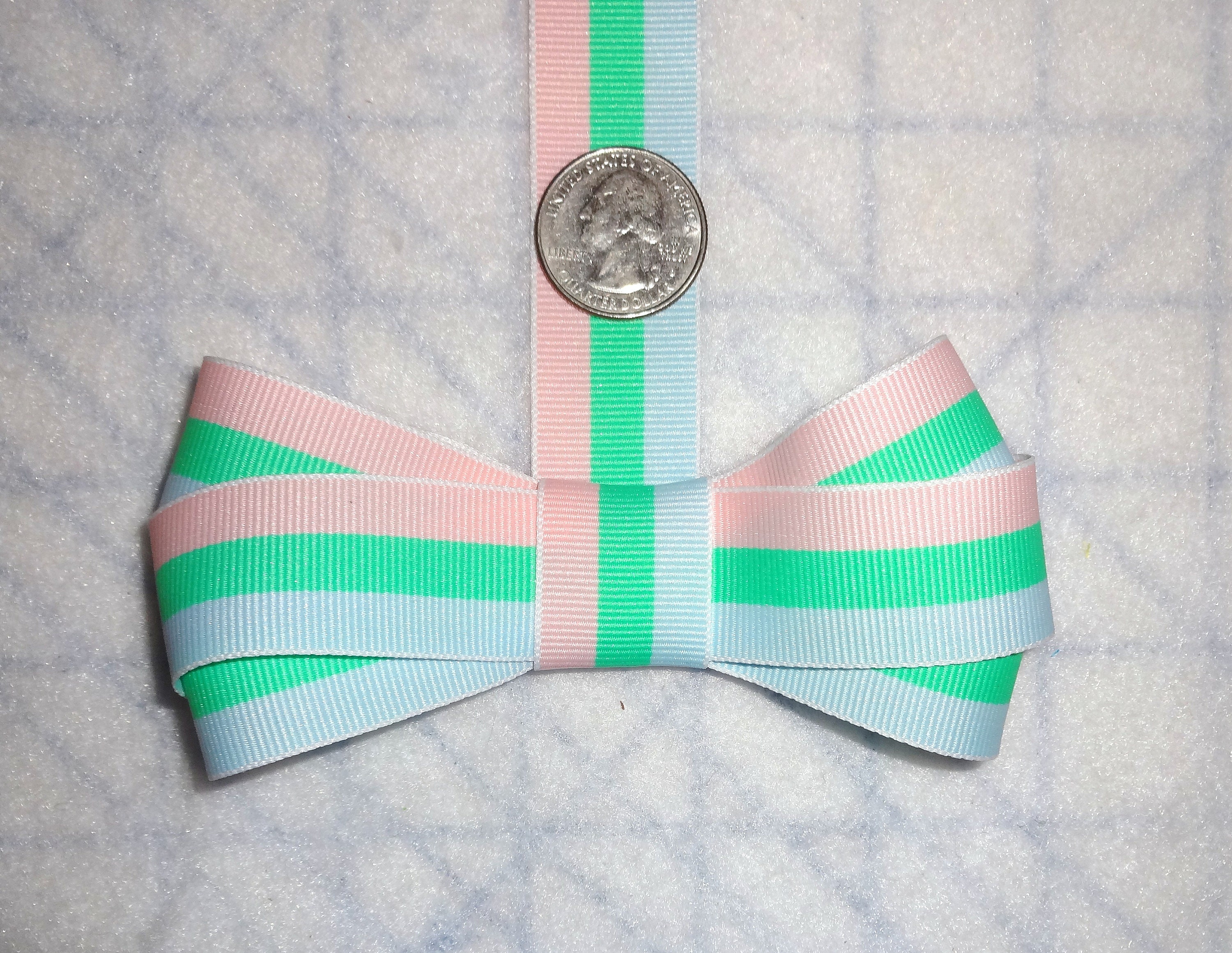 STRIPE Grosgrain ribbon 7/8 Pink Blue Mint Green Yellow | Etsy