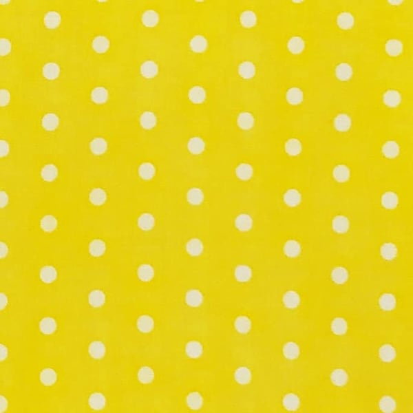 Yellow and White Polka Dot Fabric - Etsy
