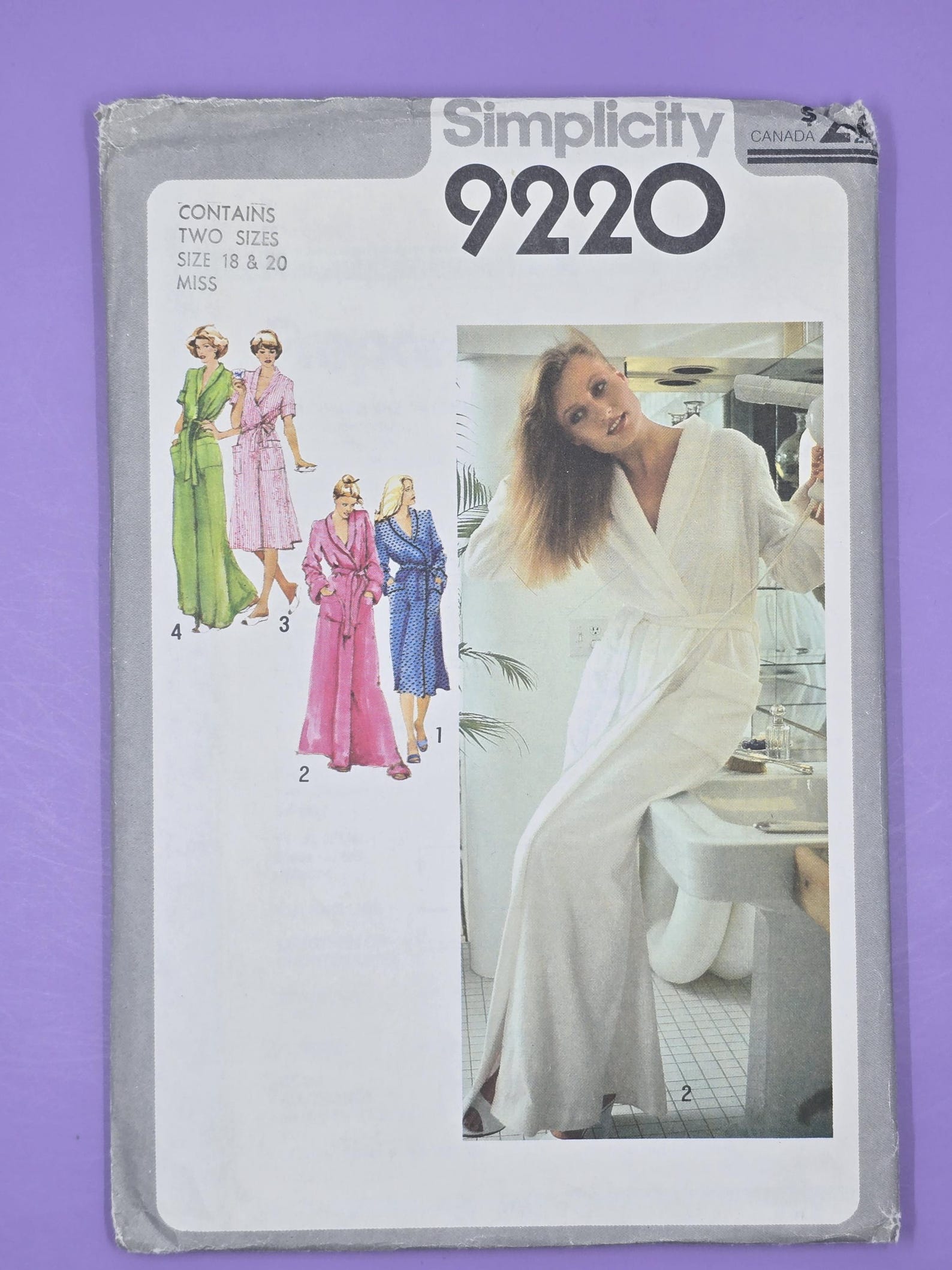 Vintage 1970s Misses' Front-wrap Robe in Two Lengths and Tie Belt ...